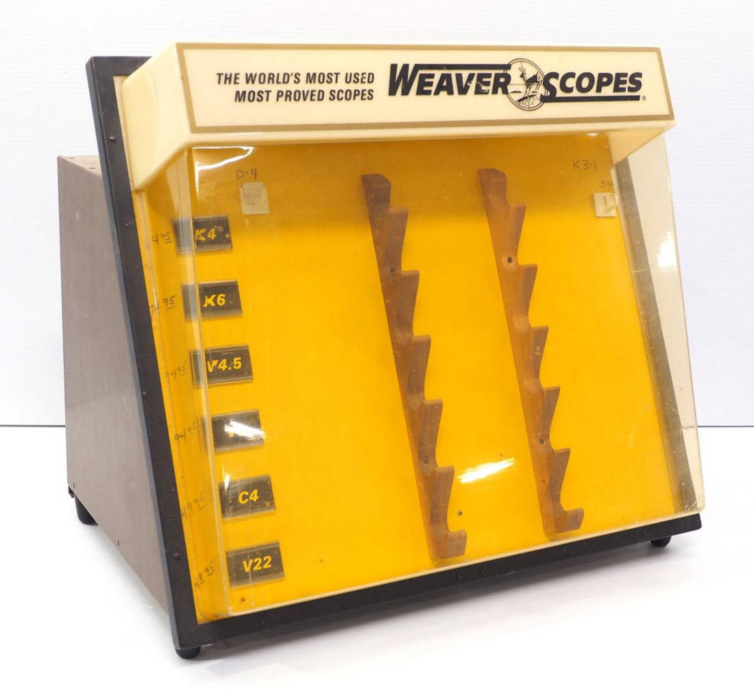 Weaver Gun Scopes Lighted Cabinet Auction