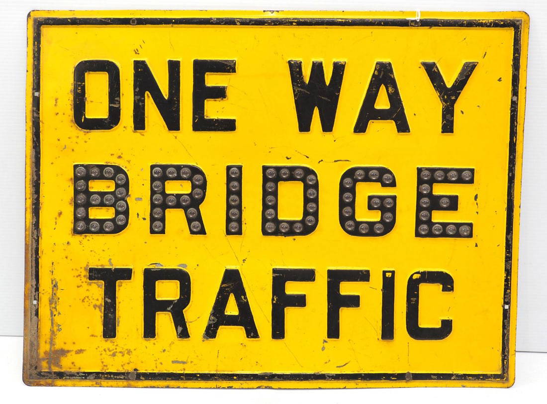 One Way Bridge Traffic Road Sign Auction
