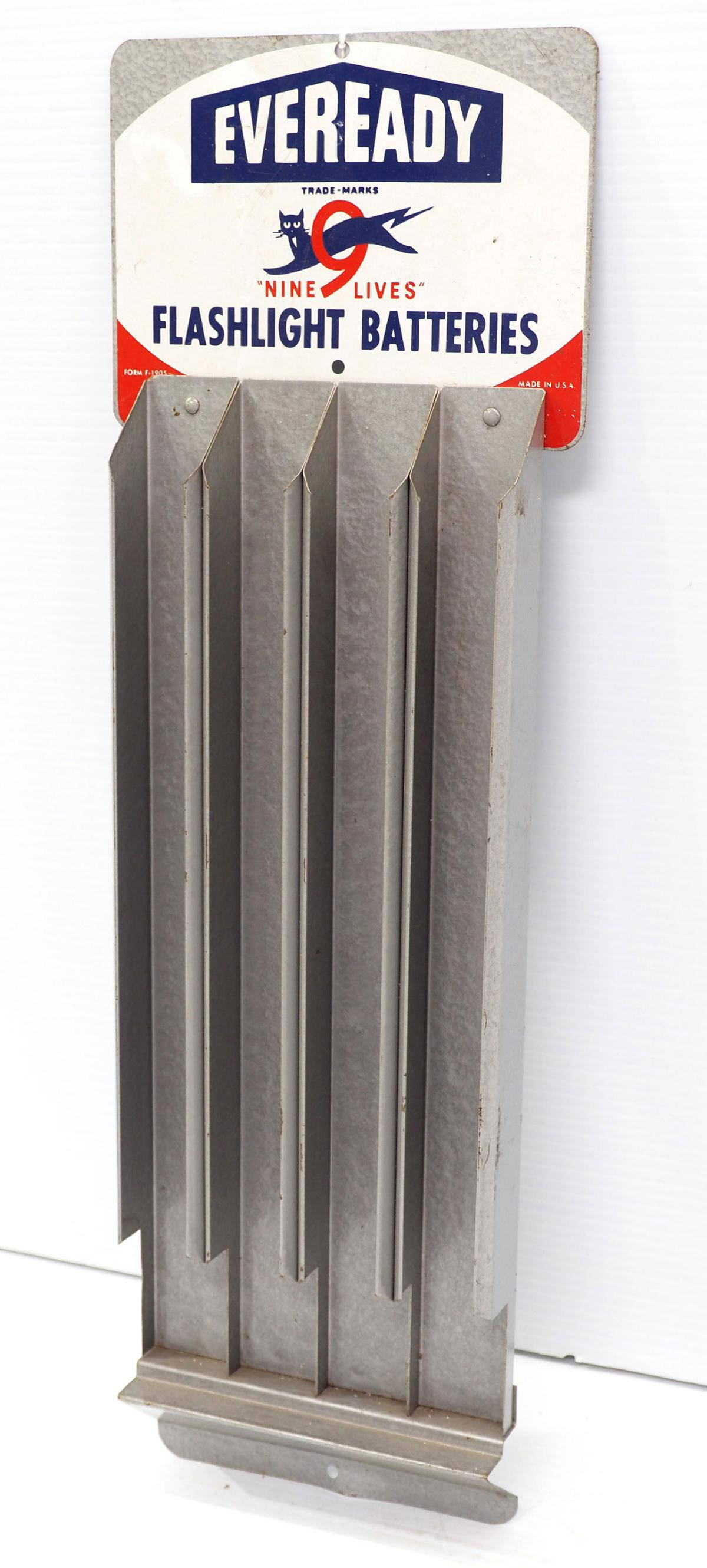 Eveready Flashlight Batteries Display Rack Auction