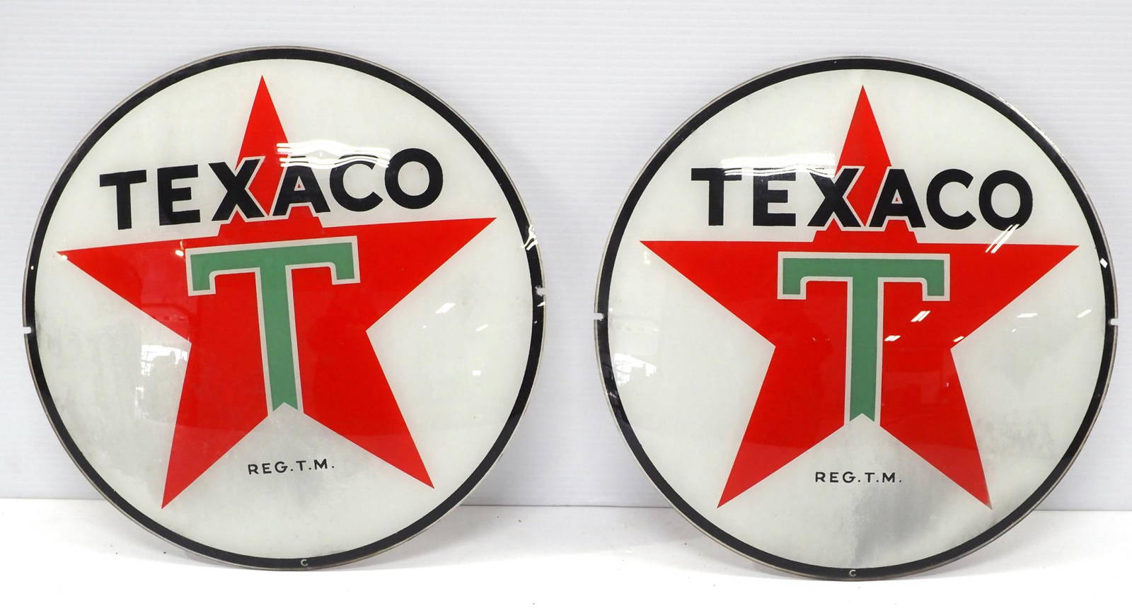 (2) Texaco Gas Pump Globe Inserts Auction