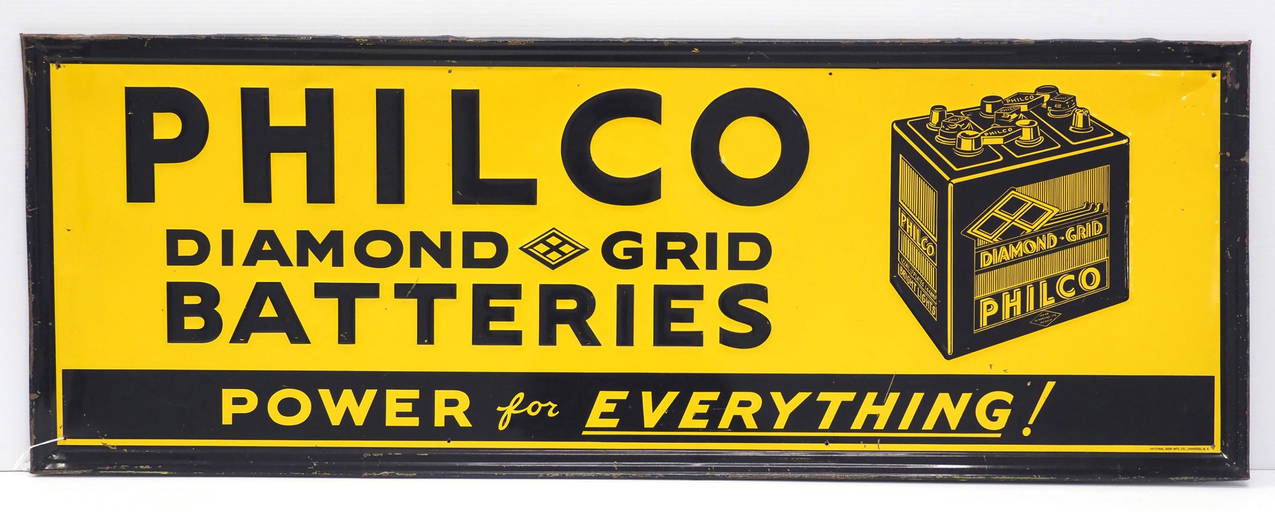 Philco Batteries Sign