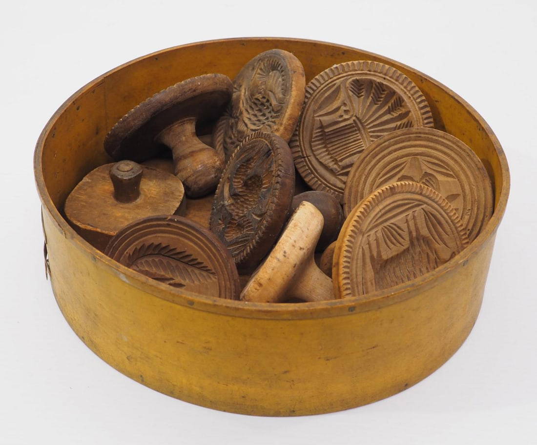 Shaker Storage Box With Butter Molds Auction