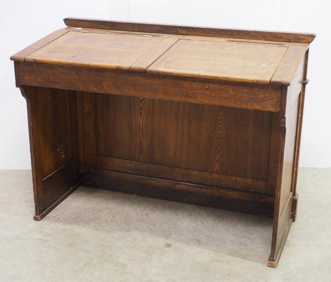 Oak 2-person School Desk Auction