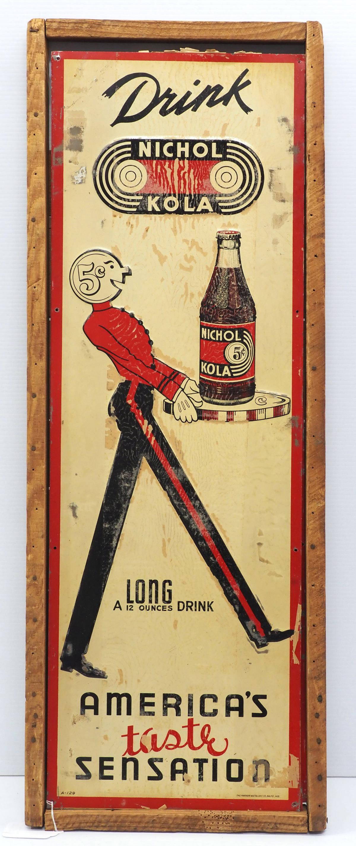 (8) Nos Drink Nichol Kola Signs In Original Crate Auction