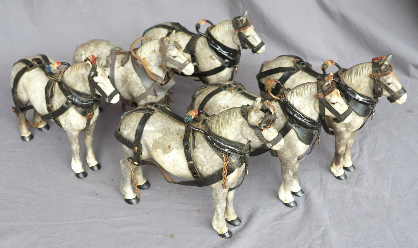 (6) Dapple Gray Draft Horse Models Auction