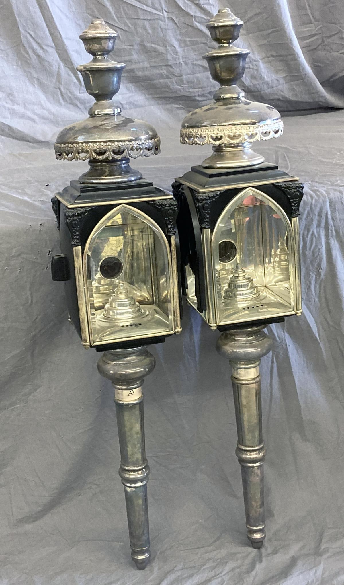 Pair Of Cunningham Hearse Lamps Auction