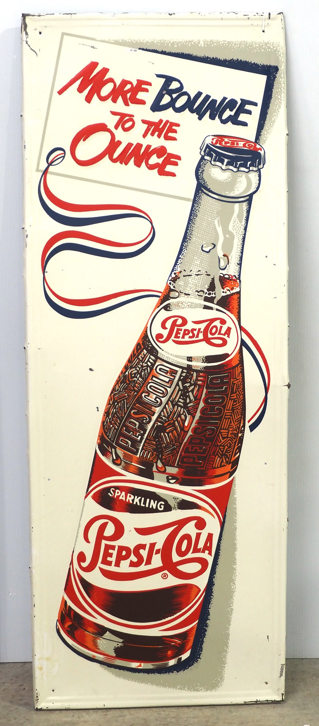 Pepsi Cola "more Bounce To The Ounce" Sign Auction