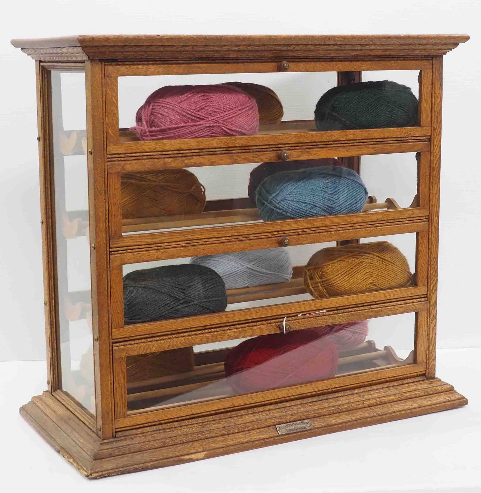 Double-sided Wood & Glass Ribbon Display Case Auction