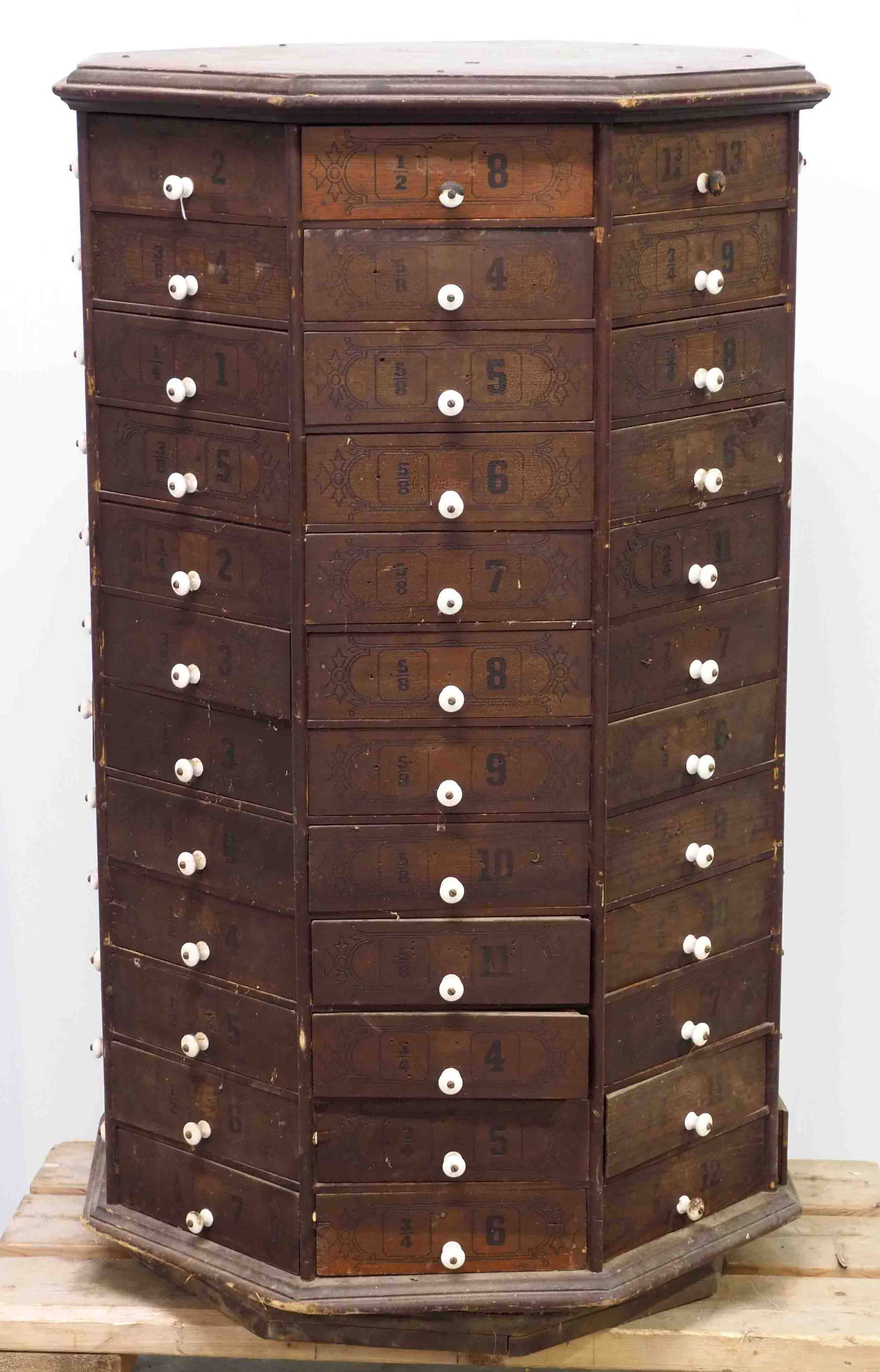 96-drawer Rotating, Wooden Octagon Bolt Bin Auction