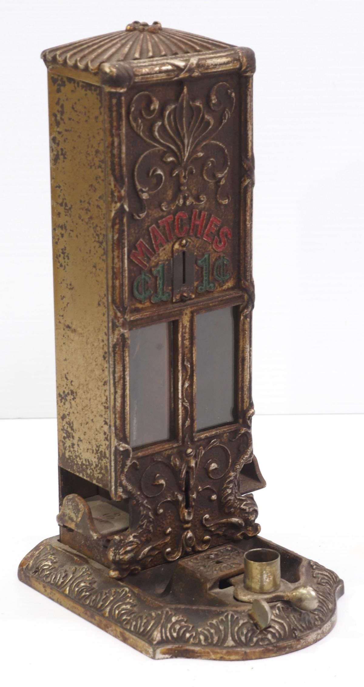 1-cent Countertop Match Dispenser By Northwestern Novelty Co. Auction