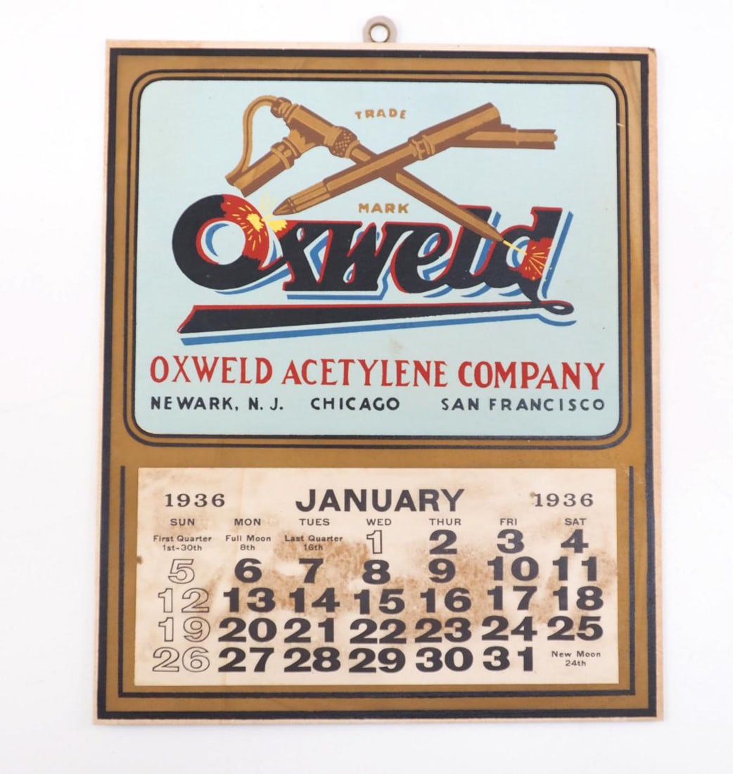 1936 Salesman Sample Kit Of Advertising Calendars Auction