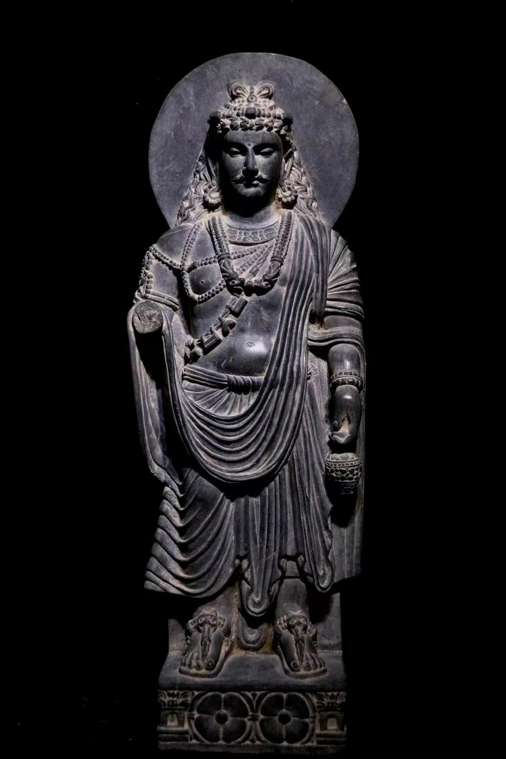 Gandhara Stone Standing Buddha Statue Auction