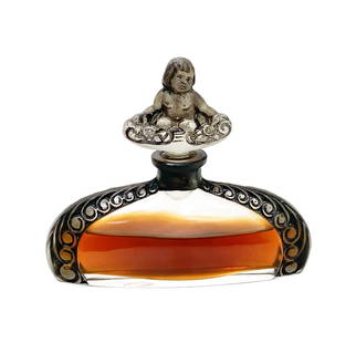 Czechoslovakia Art Glass Perfume Bottle, Cit Deco