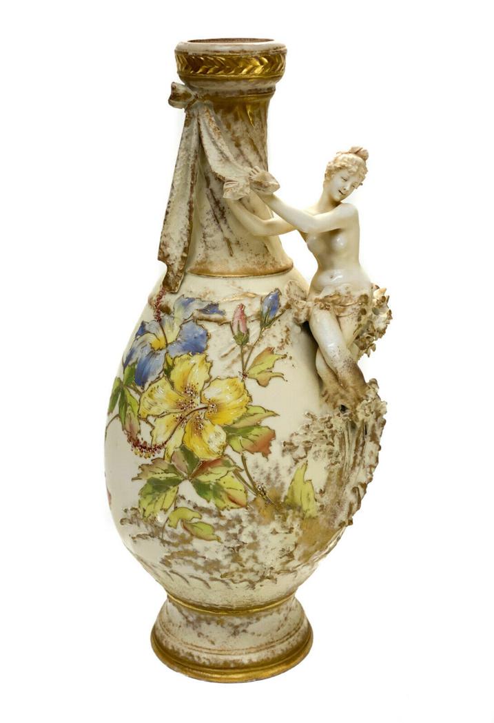 Large Amphora Rstk Enamel Pottery Vase Of A Beauty Art Nouveau - Apr 10 ...