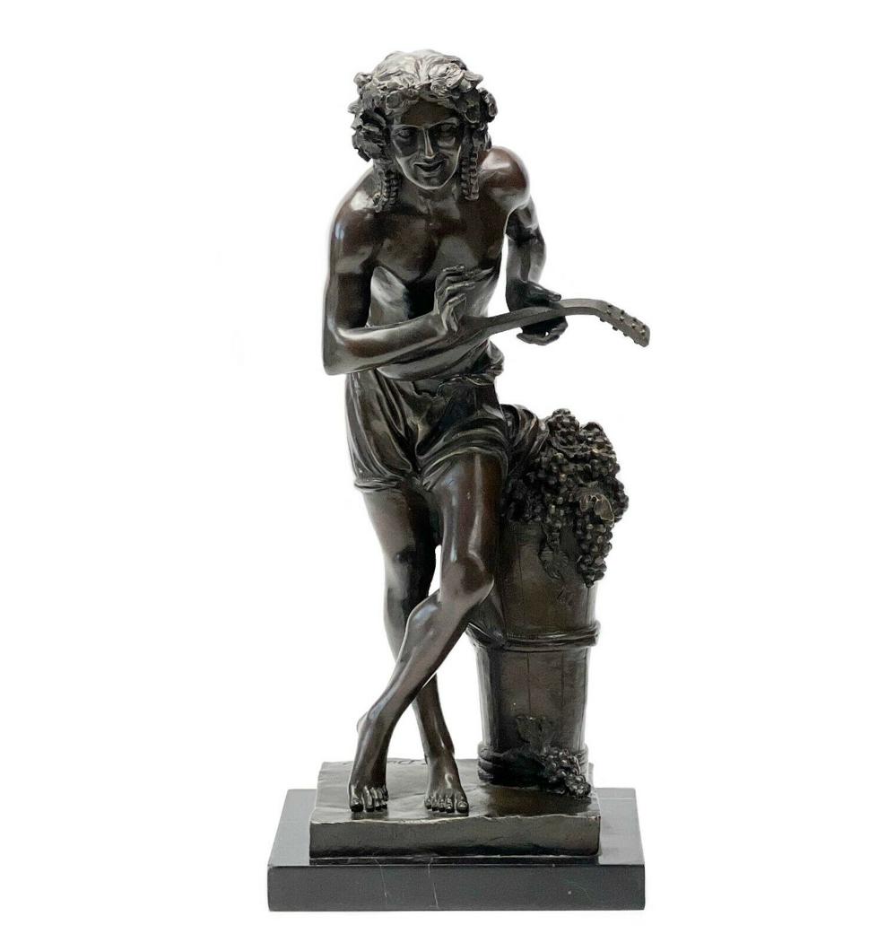 Patinated Bronze Sculpture Grape-picker Extemporizing after J Duret ...