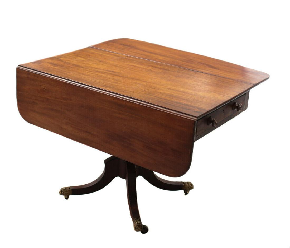 19th Century Drop Leaf Mahogany Game Table No Reserve