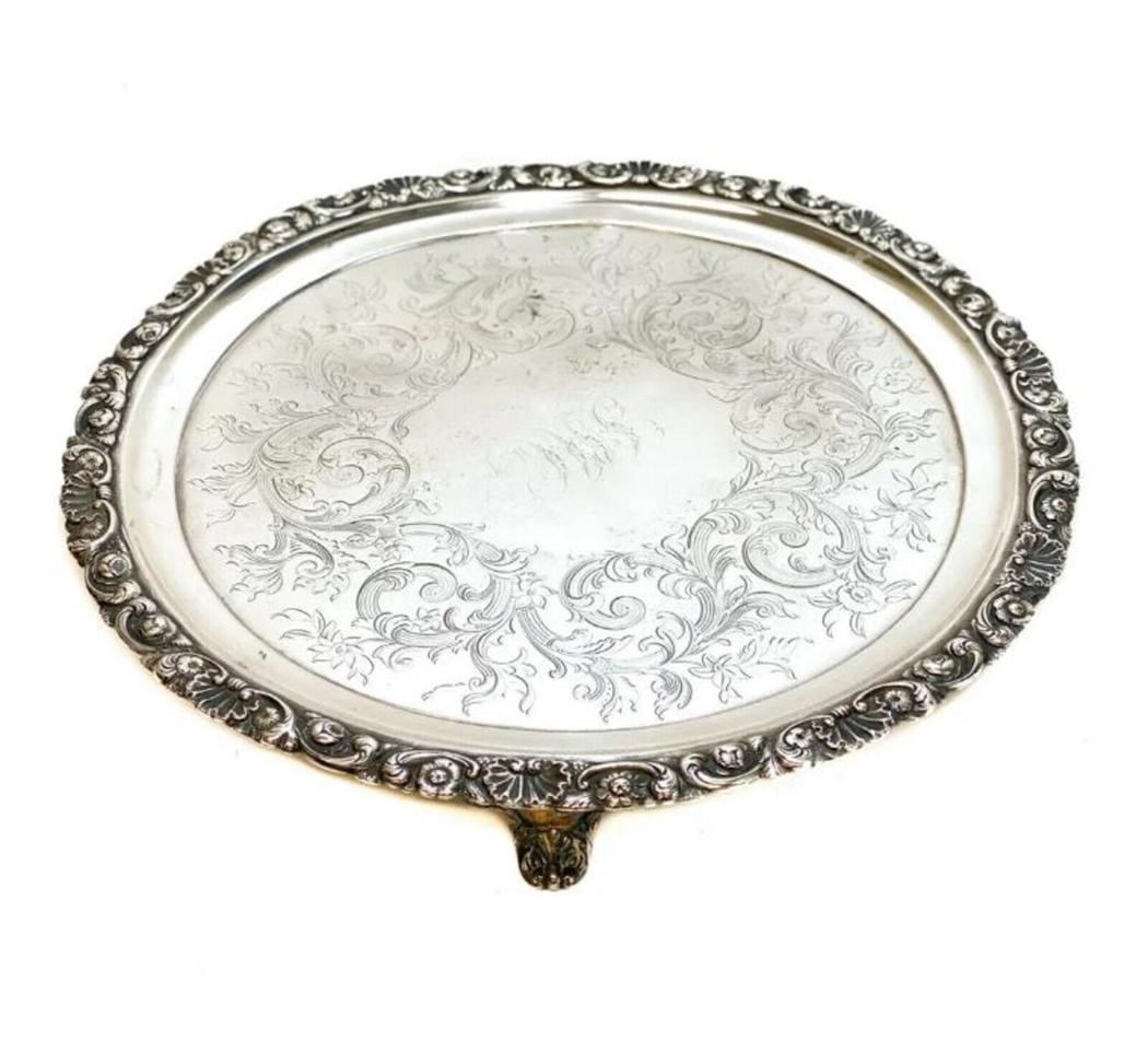 Jones, Ball, and Poor Boston Pure Coin Silver Round Footed Salver Tray ...