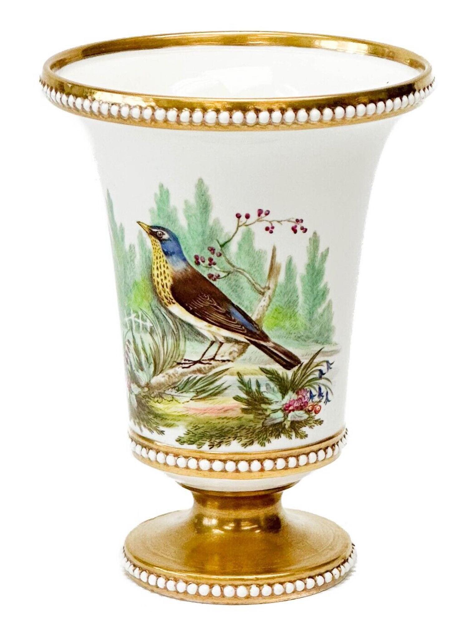 Spode England Hand Painted Porcelain 6.25 Inch Vase Birds C. 1815 Auction