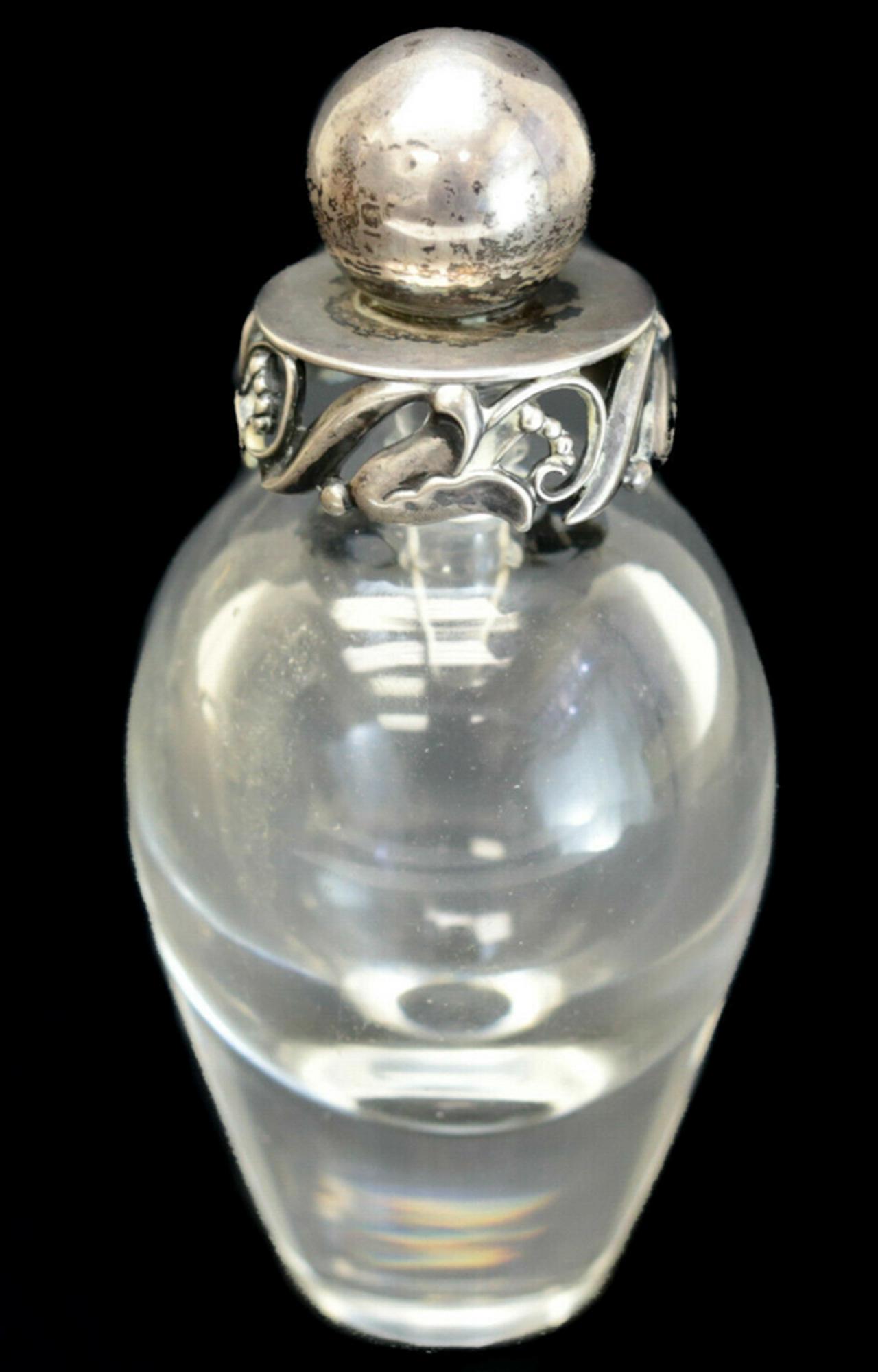 Georg Jensen Sterling Silver Glass Perfume Bottle Auction