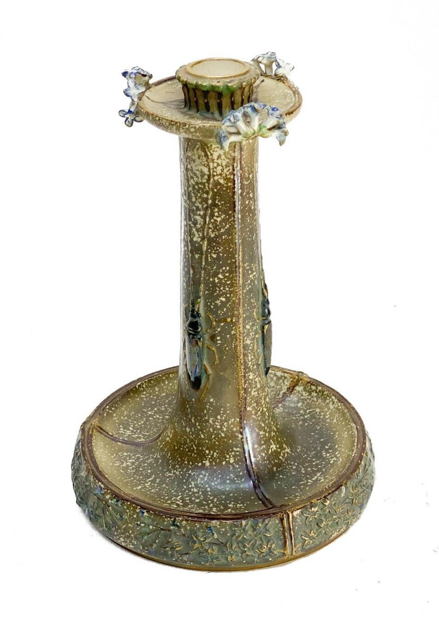 Amphora Stellmacher Teplitz Art Pottery Candlestick Auction