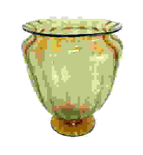 Steuben Cut Glass Engraved Acid Etched Lobed Footed Vase, Signed Auction