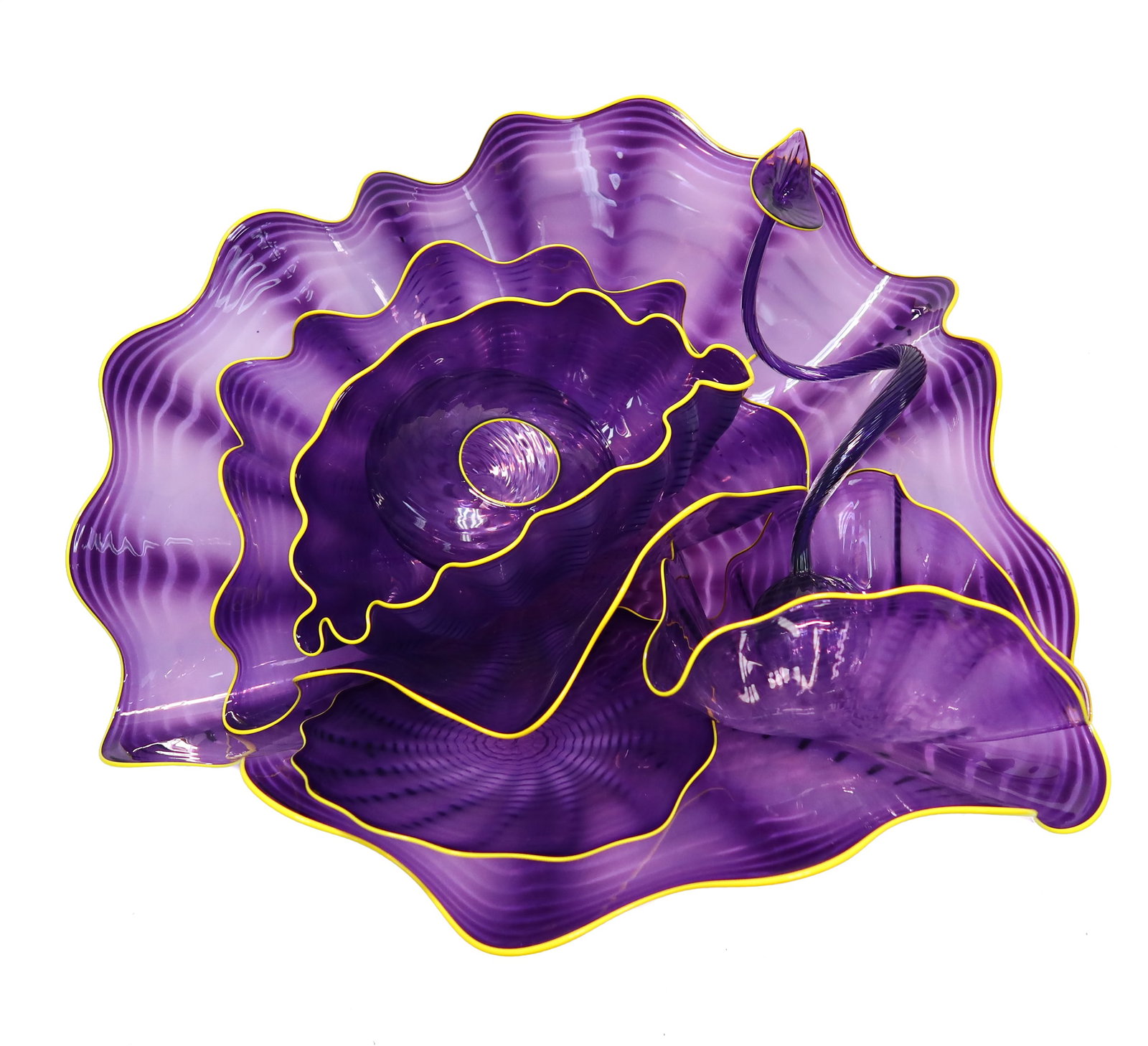 Dale Chihuly (american 20th C) Purple Wine Persian Set With Bright ...