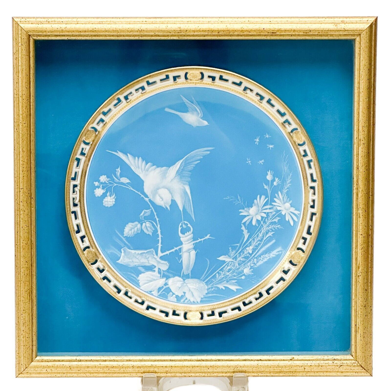 Minton England Reticulated White Enamel Birds Plate Desire Leroy ...