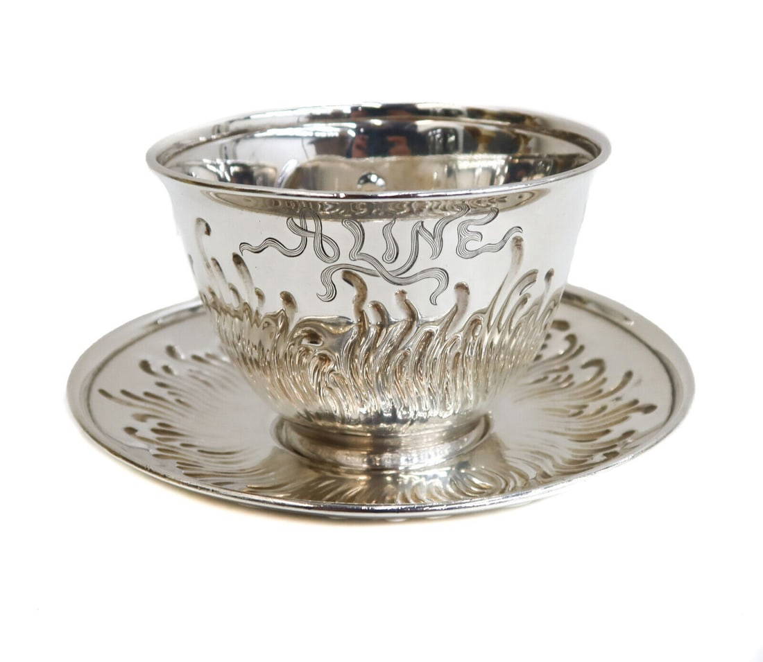 Tiffany & Co. Sterling Silver Cup And Saucer #6221, 1881. Repousse ...