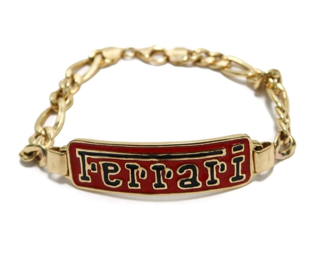 18k Yellow Gold And Enamel Ferrari Bracelet Auction