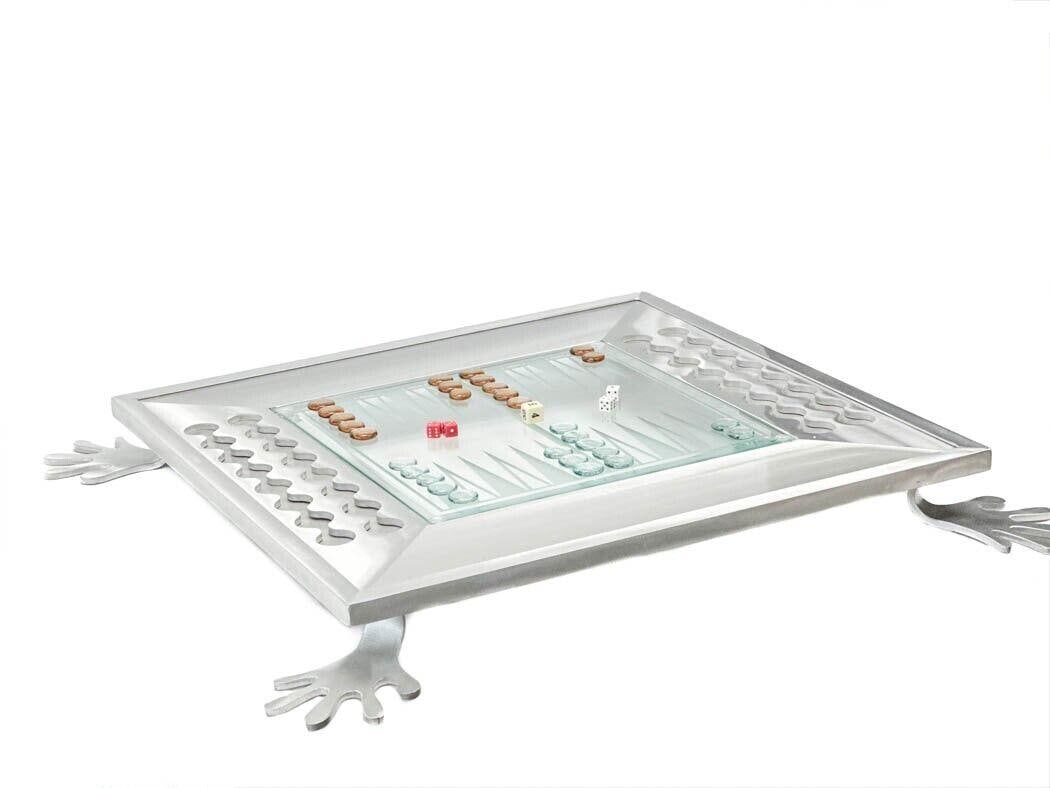 Fred Garbotz (american, 20th C) Aluminum & Glass Checkmate Chess ...