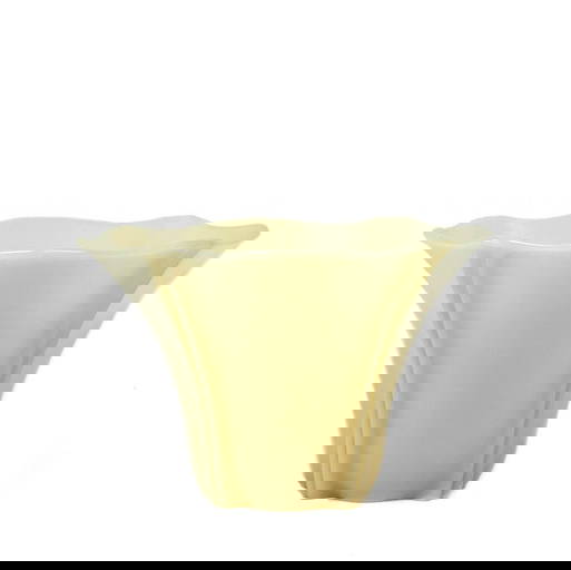 Steuben Ivory Art Glass Vase Or Bowl #7311 Ruffled Rim Two Line Pillar