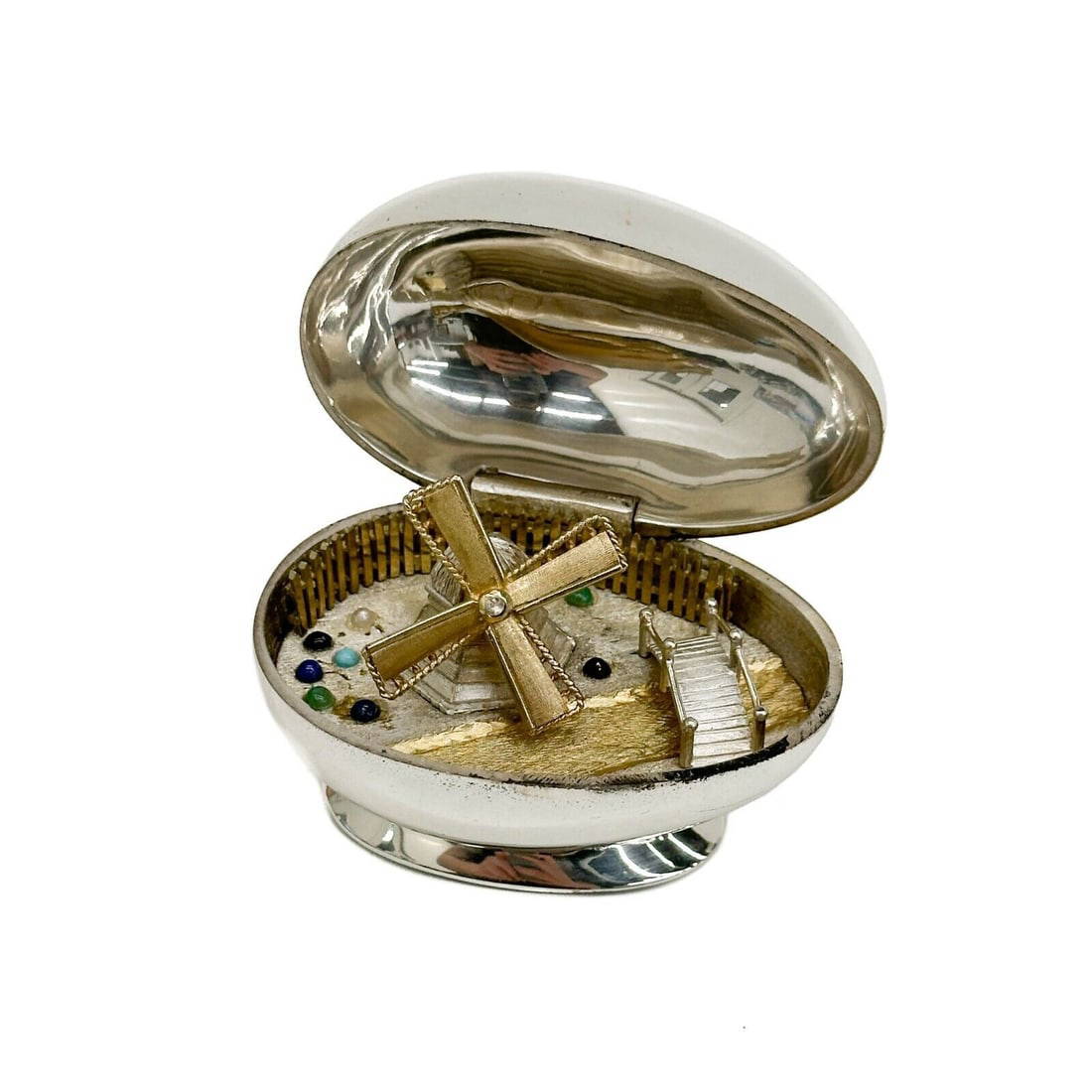 Cartier Sterling Silver Gilt & Jeweled Easter Surprise Egg Windmill Ltd ...