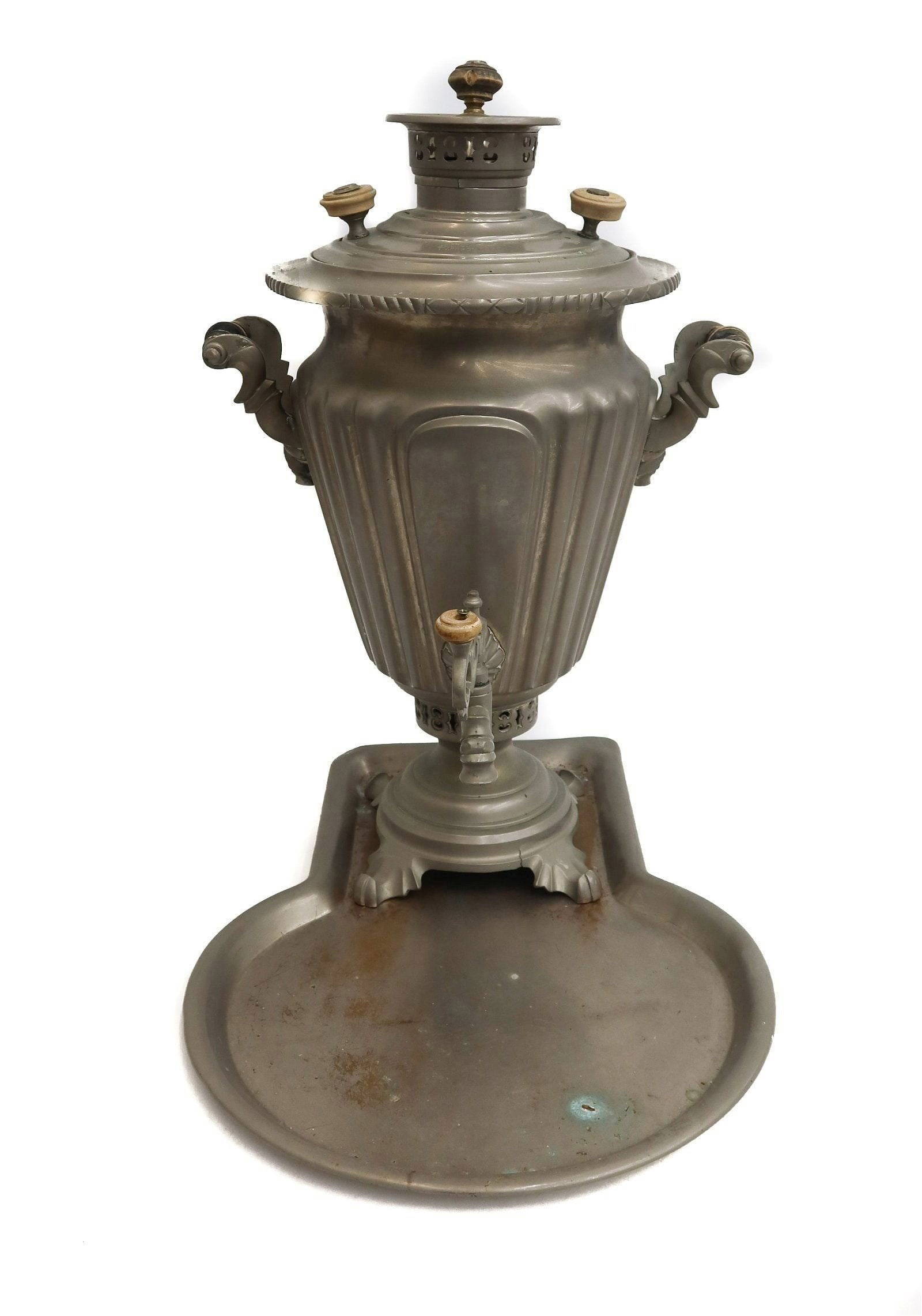 Russian Nickel-plated Brass Tulpromtorg Factory Batashey Samovar Tea ...