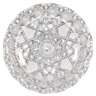 Low Bowl, American Brilliant Cut Glass, Signed J. Hoare