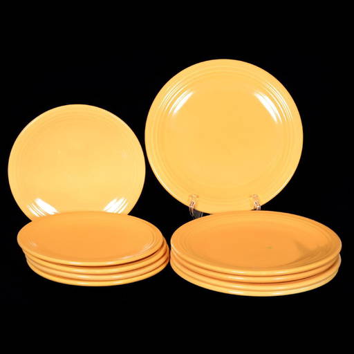 (10) Marked Fiesta Yellow Plates