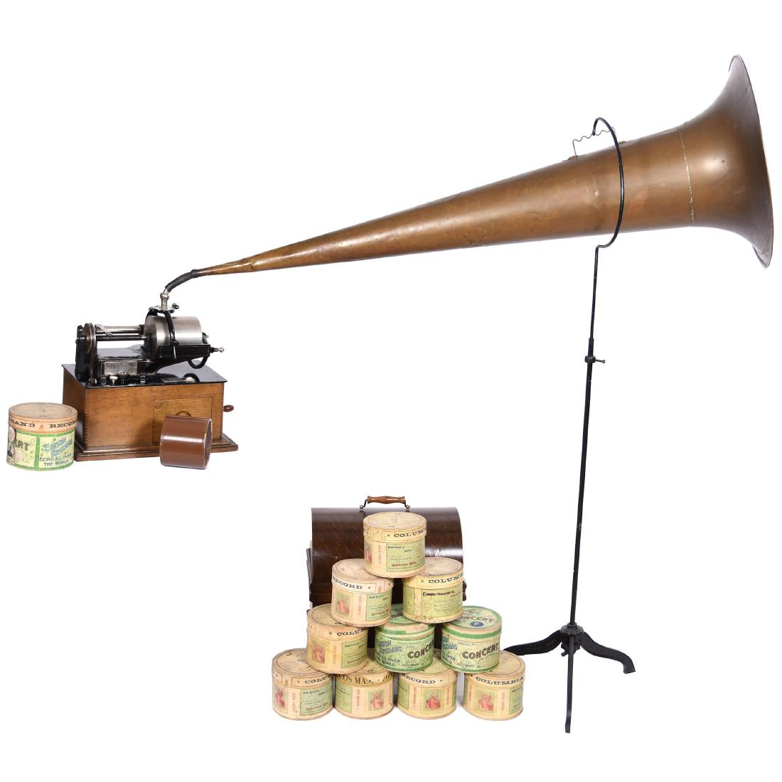 Edison Concert Phonograph- 17" X 16.5" X 12" Oak Case