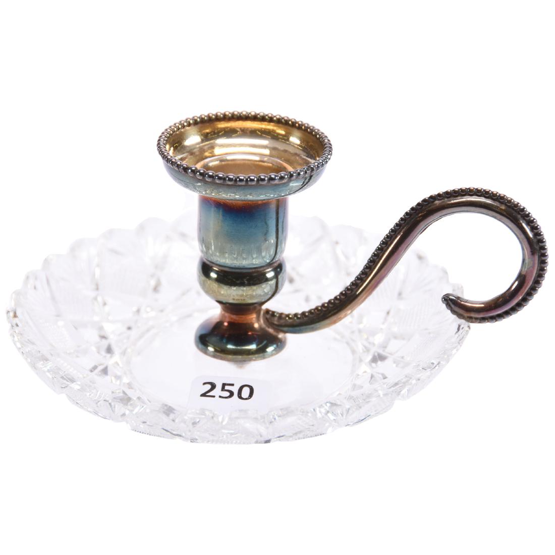 American Brilliant Cut Glass Chamberstick 3" X 5.75"