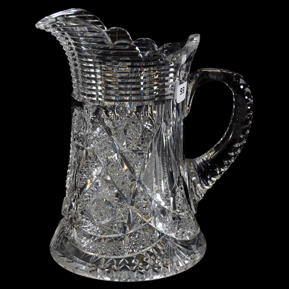 Water Pitcher American Brilliant Cut Glass Pitcher