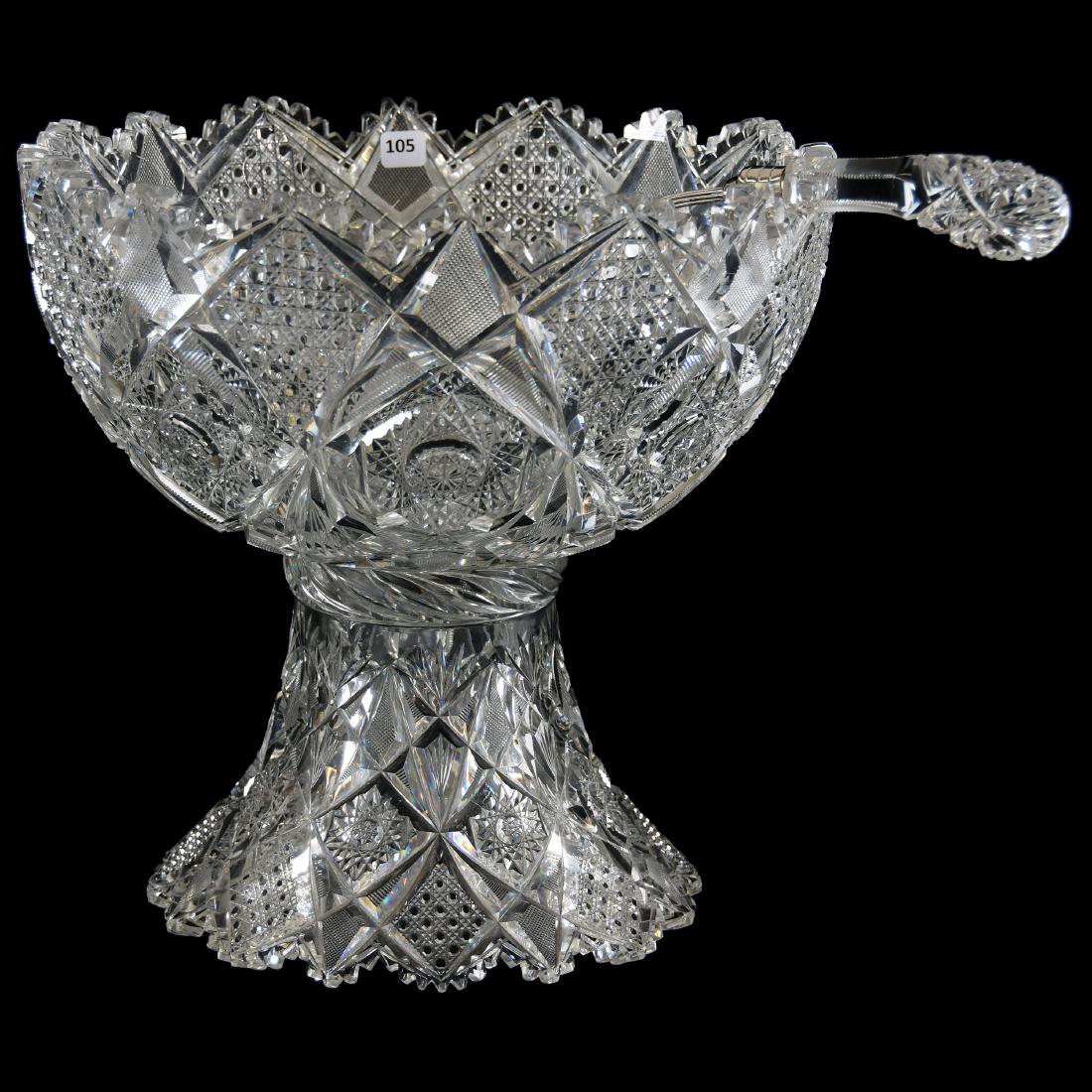 Punch Bowl American Brilliant Cut Glass