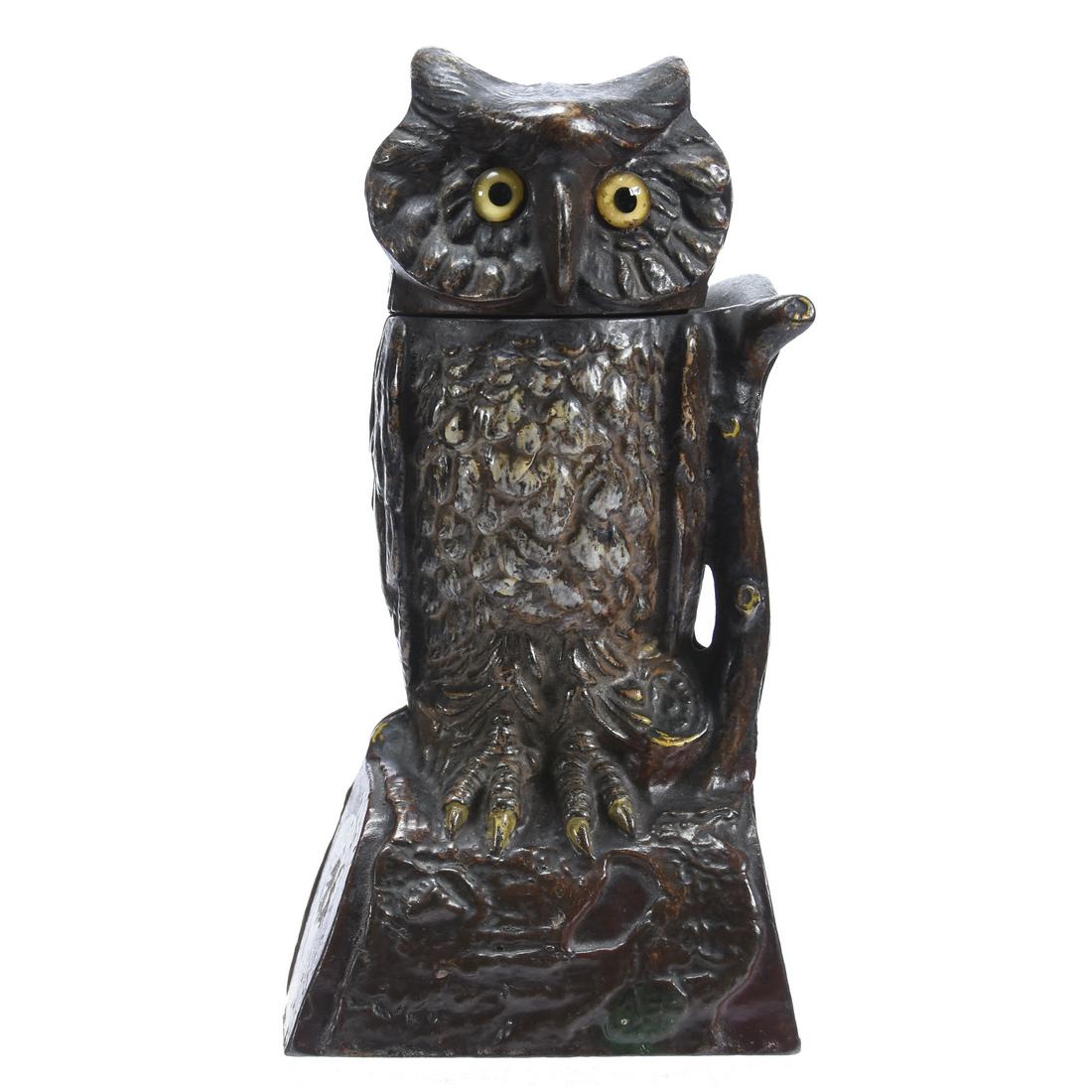Original Cast Iron Mechanical Owl Bank