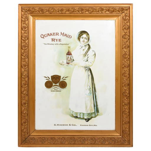 Original Tin Sign "quaker Maid Rye Whiskey"