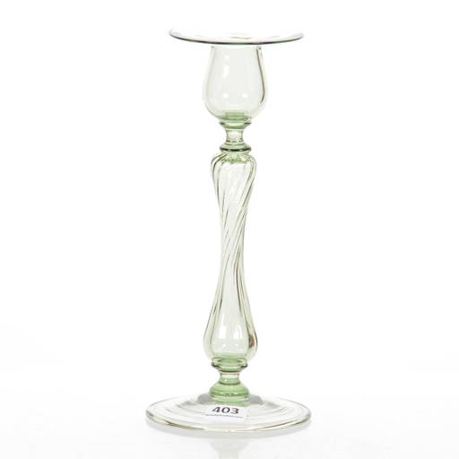 Candlestick By Steuben, Spanish Green