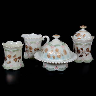 Table Set, Custard Glass By Northwood