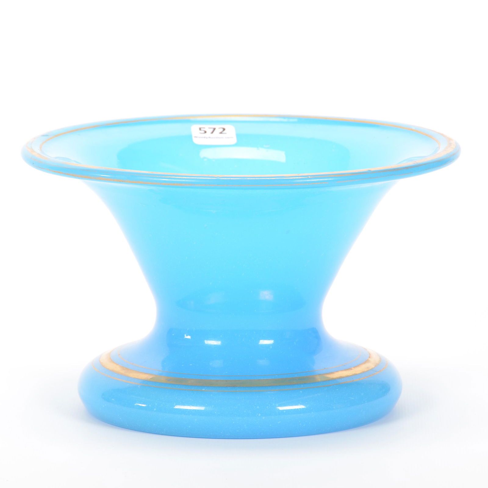 7 1/4" BLUE SATIN ART GLASS STICK VASE - Apr 09, 2016 | Woody Auction ...