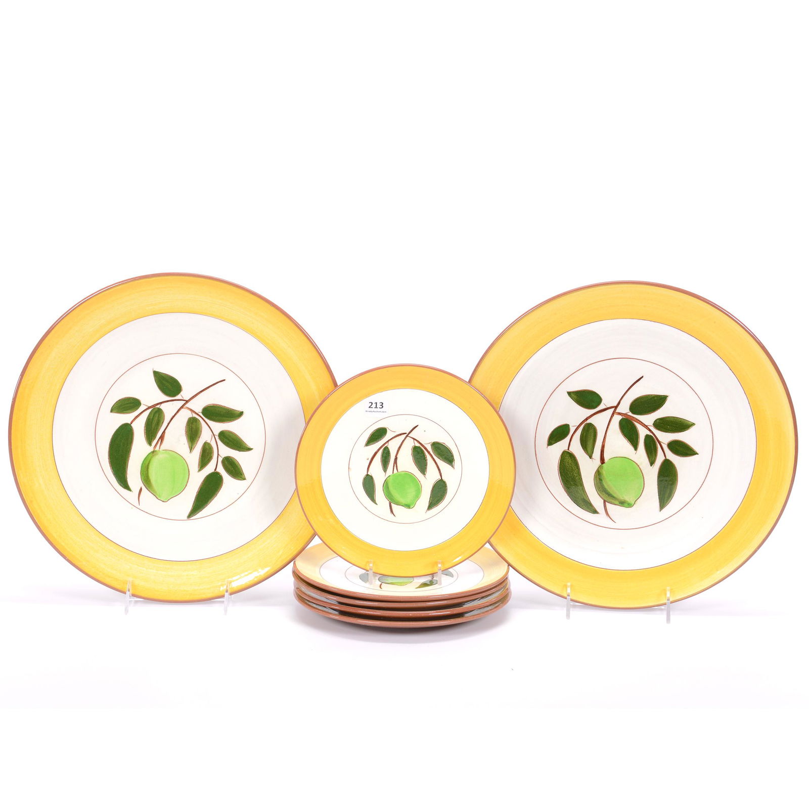 (7) Stangl Pottery Items, Lime Pattern Plates