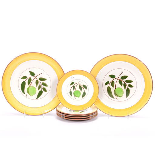 (7) Stangl Pottery Items, Lime Pattern Plates