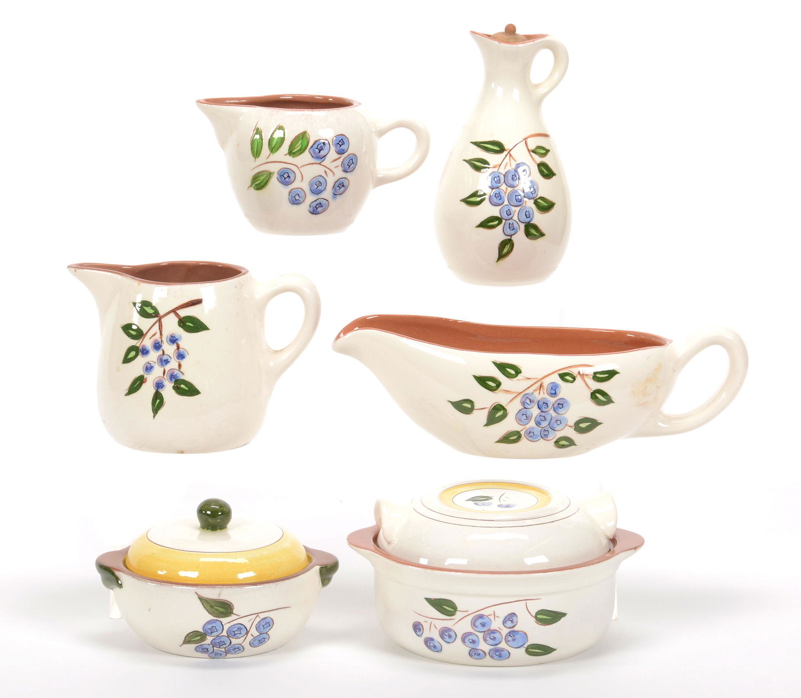 (6) Stangl Pottery Items, Blueberry Pattern
