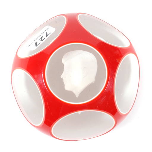 Paperweight, Unmarked Sulphide, John F. Kennedy