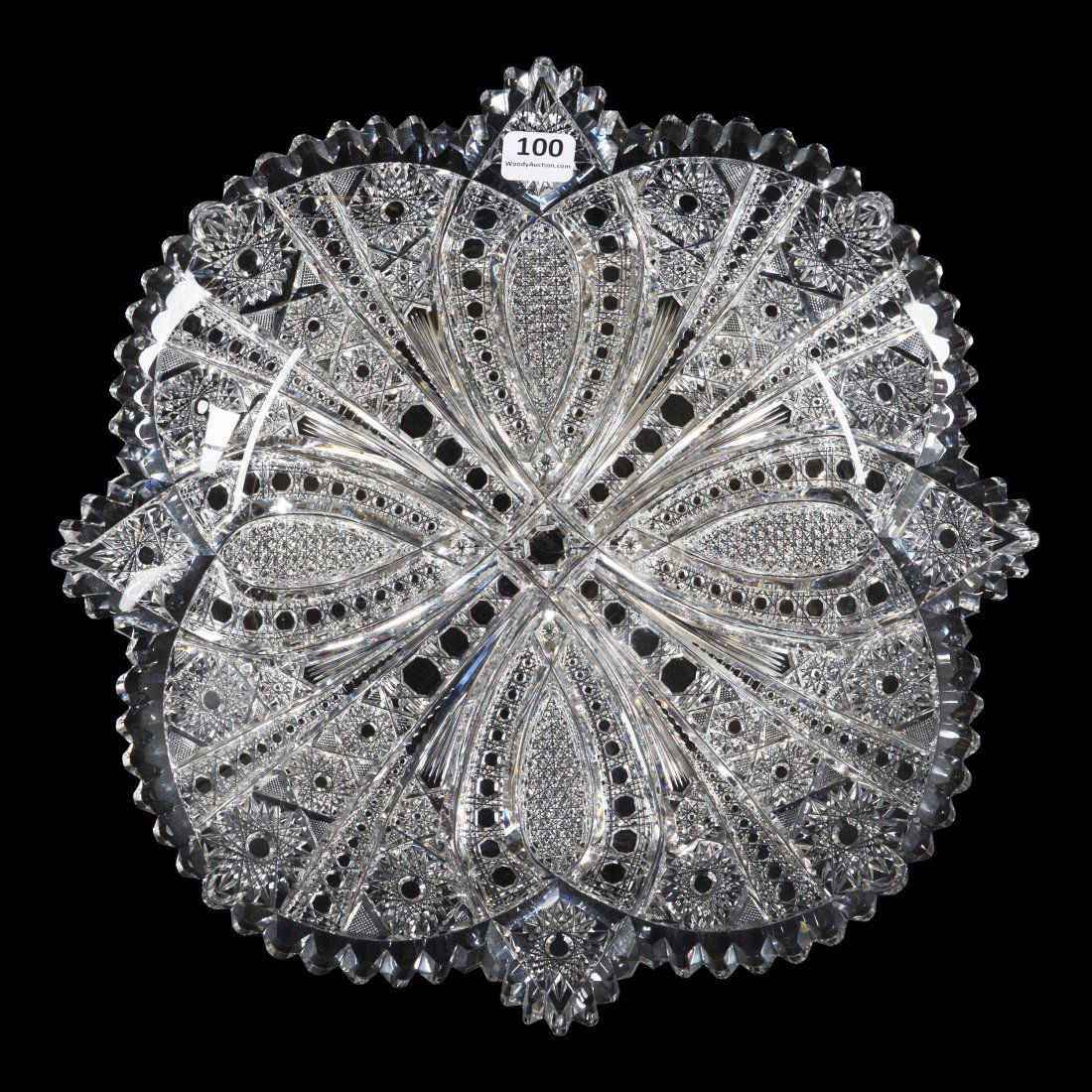 Round Tray, ABCG, Signed Libbey Aztec Pattern