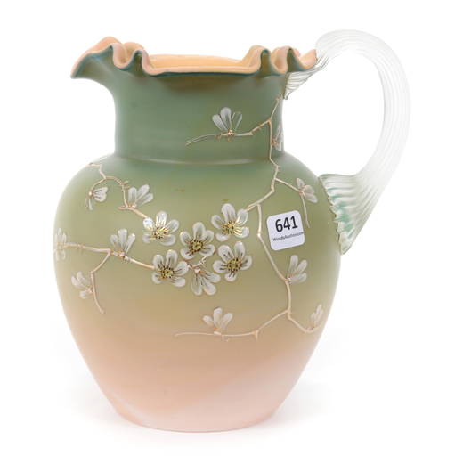 Water Pitcher, Loetz Sphinx Pattern Art Glass